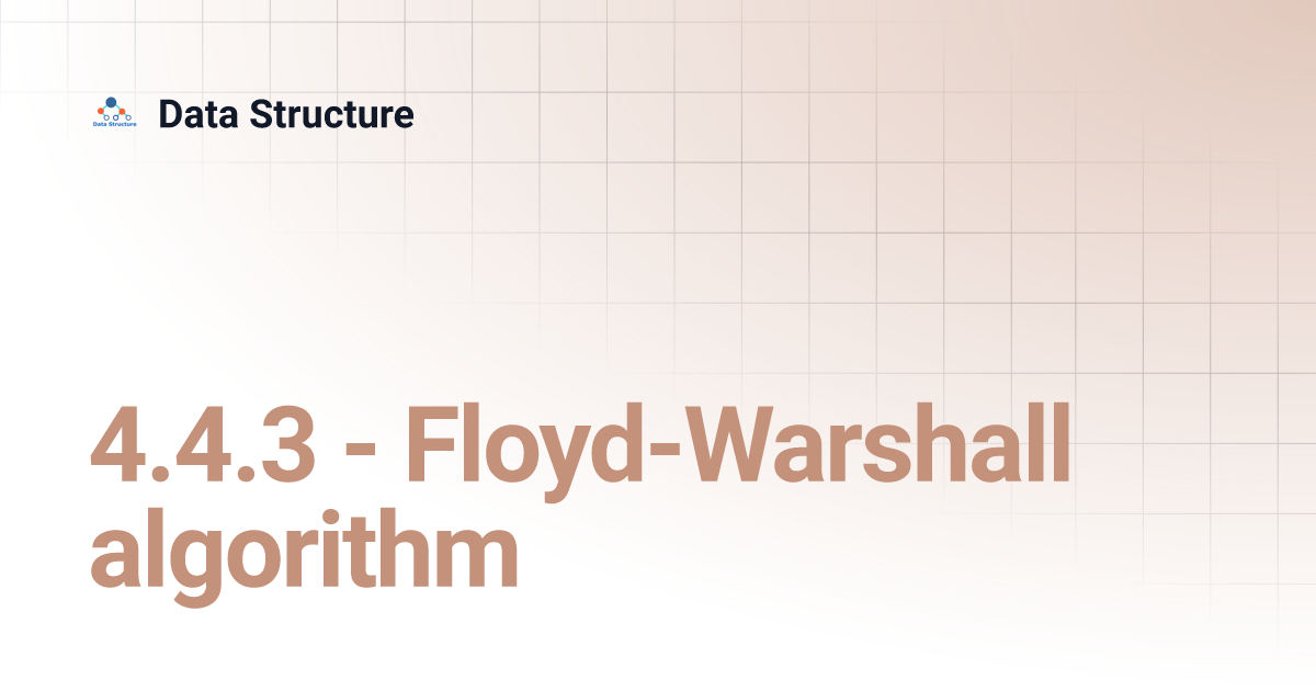 443 Floyd Warshall Algorithm Data Structure 
